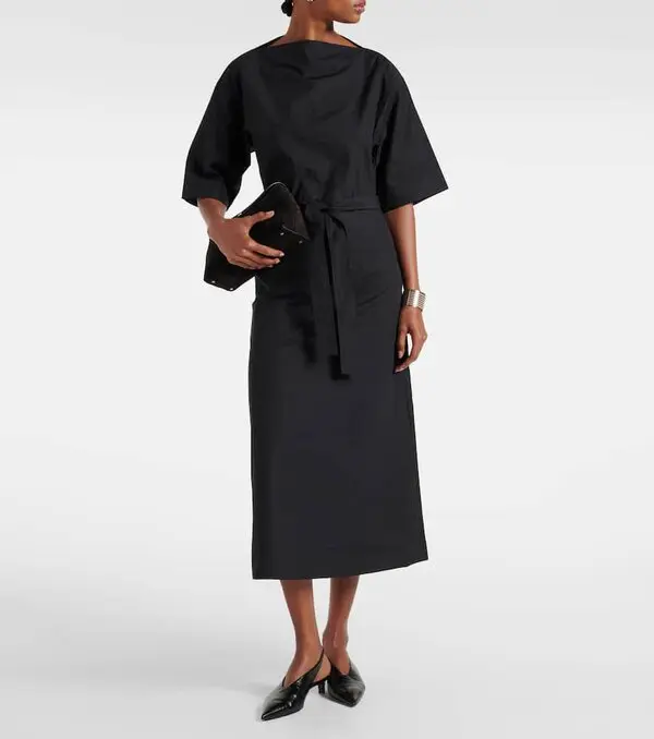 TOTEME Cotton Midi Skirt - Black