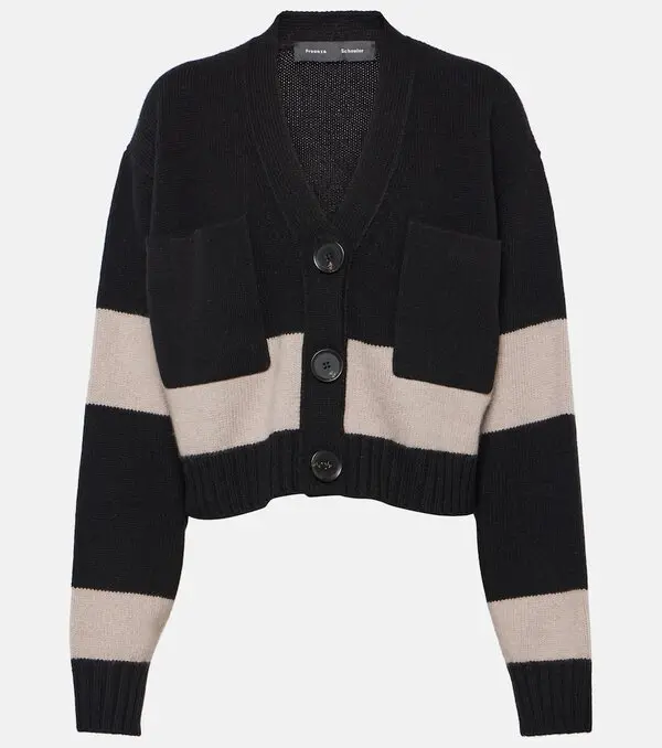 Proenza Schouler Sofia Wool And Cashmere Cropped Cardigan - Black