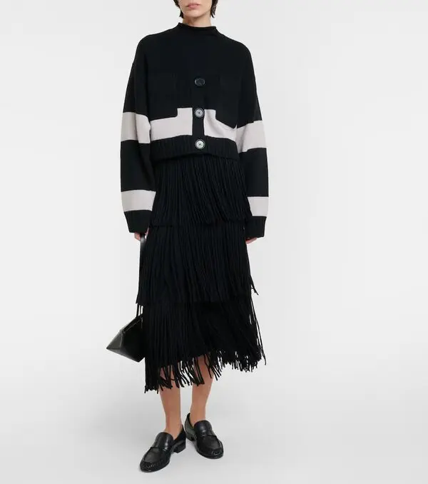 Proenza Schouler Sofia Wool And Cashmere Cropped Cardigan - Black