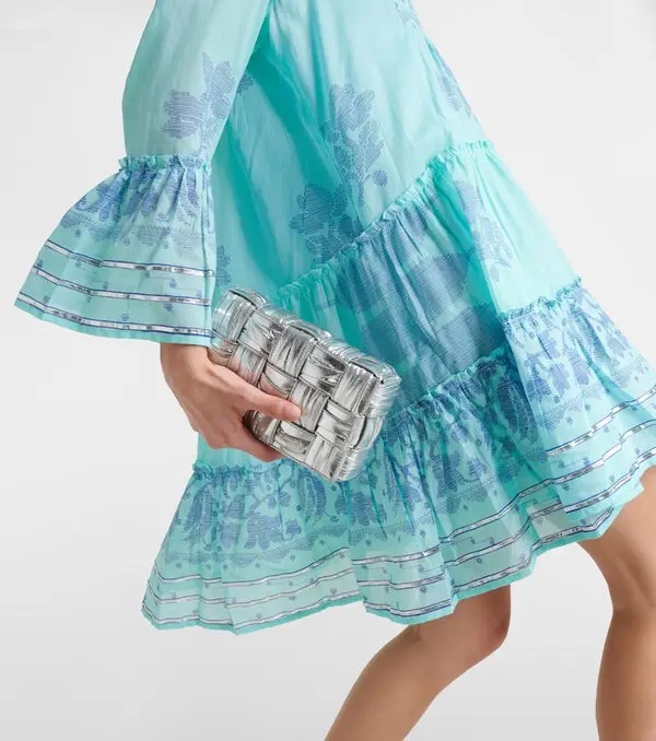 JULIET DUNN Printed Cotton Minidress - Blue