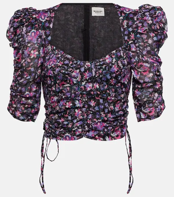 MARANT ETOILE Galaor Floral Crop Top - Multicoloured