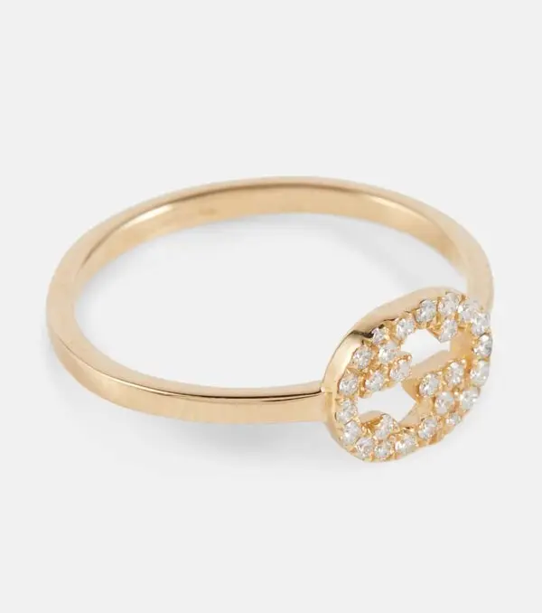Gucci Interlocking G 18kt Ring With Diamonds