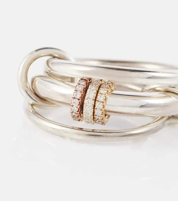 SPINELLI KILCOLLIN Gemini Sterling Rose Gold, And Yellow Gold Ring With White Diamonds