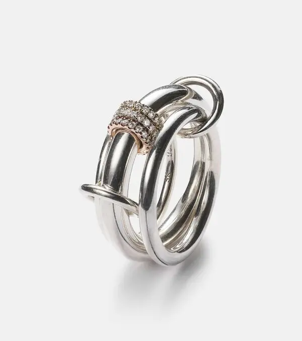 SPINELLI KILCOLLIN Gemini Sterling Rose Gold, And Yellow Gold Ring With White Diamonds
