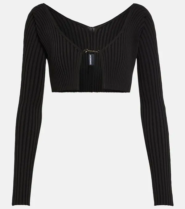 Jacquemus La Maille Pralu Cropped Cardigan - Black