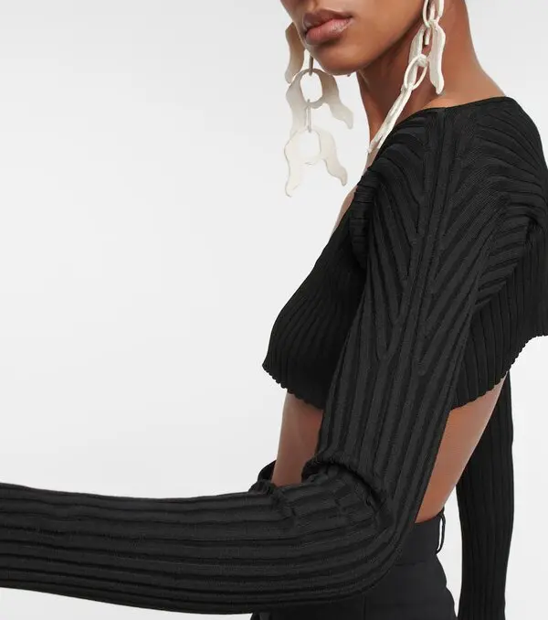 Jacquemus La Maille Pralu Cropped Cardigan - Black