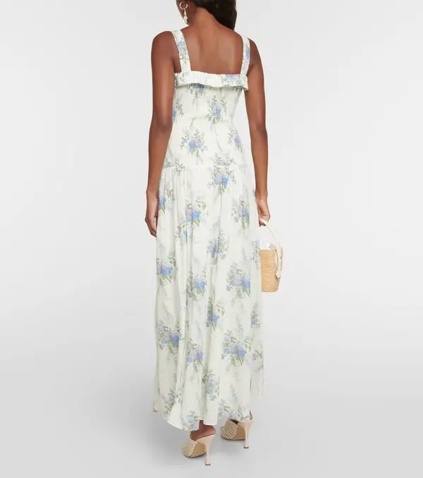 LoveShackFancy Bello Shirred Maxi Dress