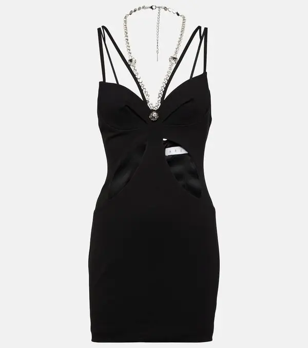 AREA Crystal-embellished Minidress