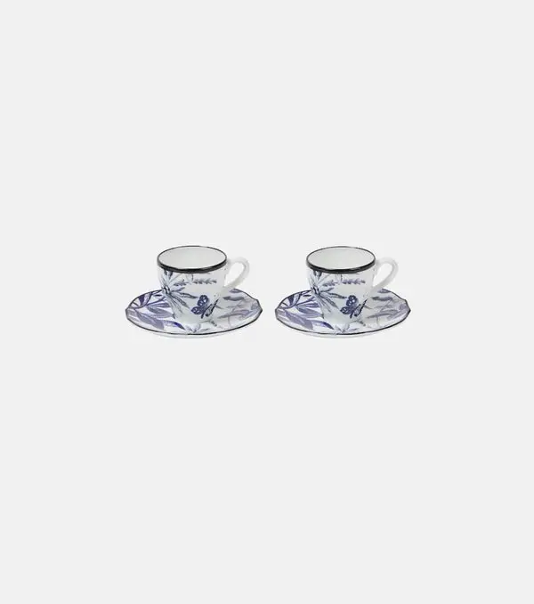 Gucci Herbarium Set Of Teacup And Saucer - Blue