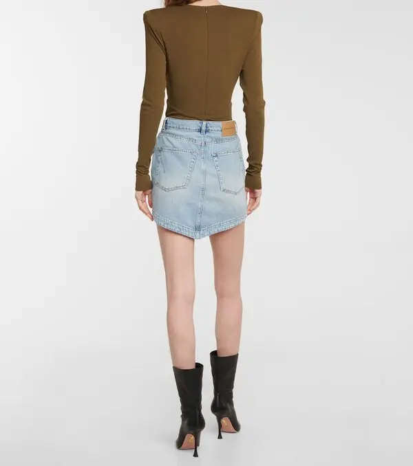 Alexandre Vauthier Asymmetric Denim Miniskirt