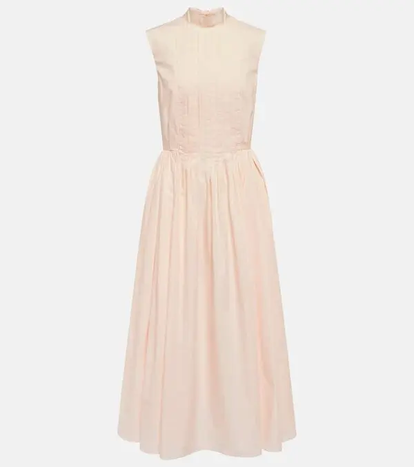 ROKSANDA Prinesa Pleated Cotton Midi Dress