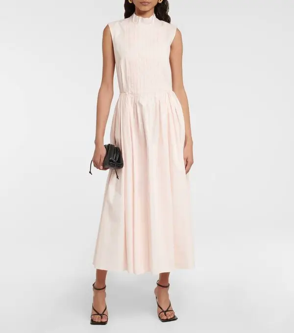 ROKSANDA Prinesa Pleated Cotton Midi Dress