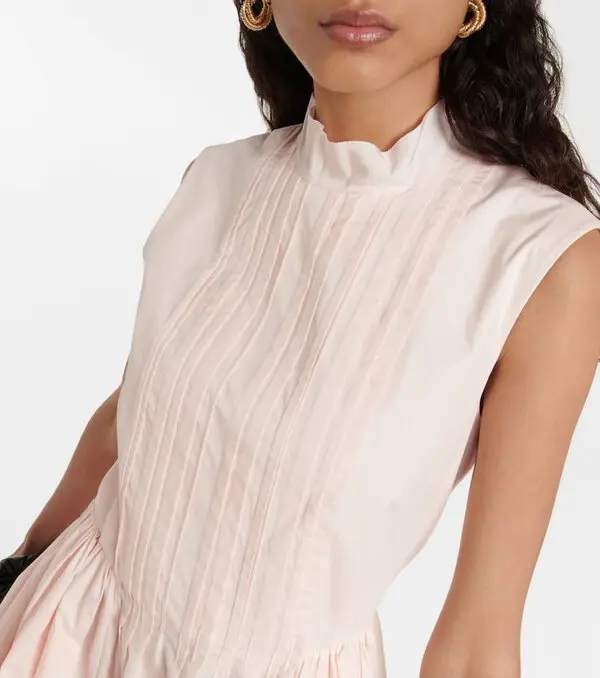 ROKSANDA Prinesa Pleated Cotton Midi Dress