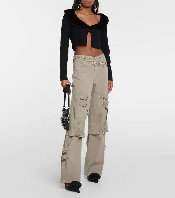 Blumarine Cutout Mid-rise Boyfriend Jeans