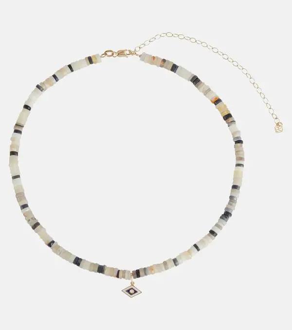 SYDNEY EVAN 14kt Yellow Gold Beaded Choker - Multicoloured