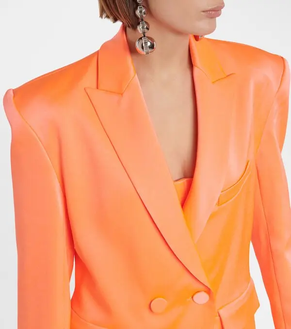 Alex Perry Wells Crepe Satin Blazer