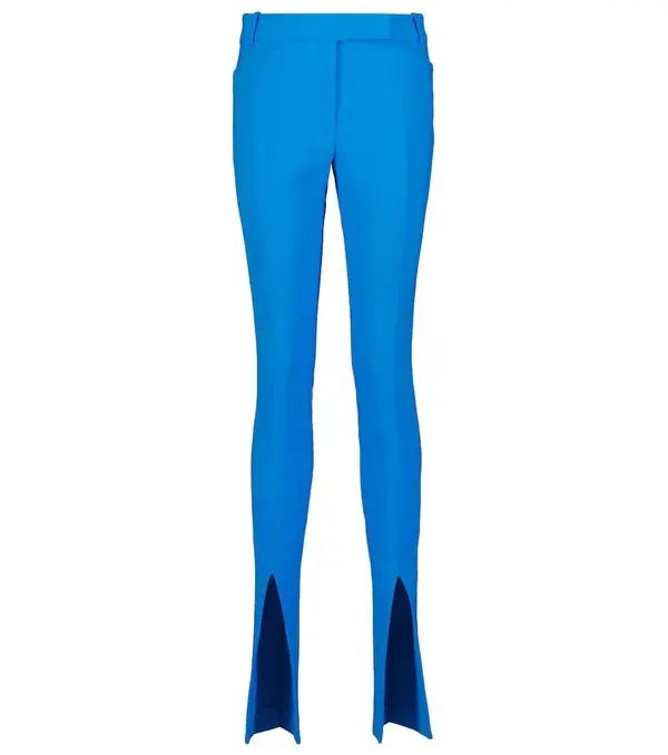 Attico Freja High-rise Techno Crepe Pants - Blue
