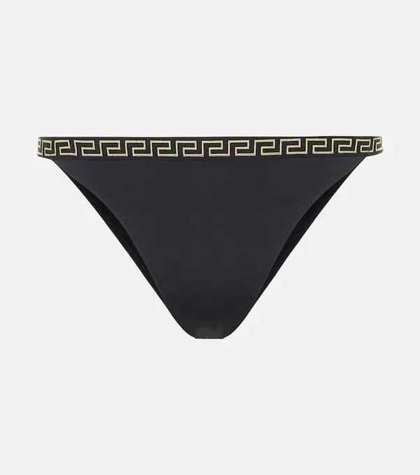 Versace Greek Key Bikini Bottom - Black