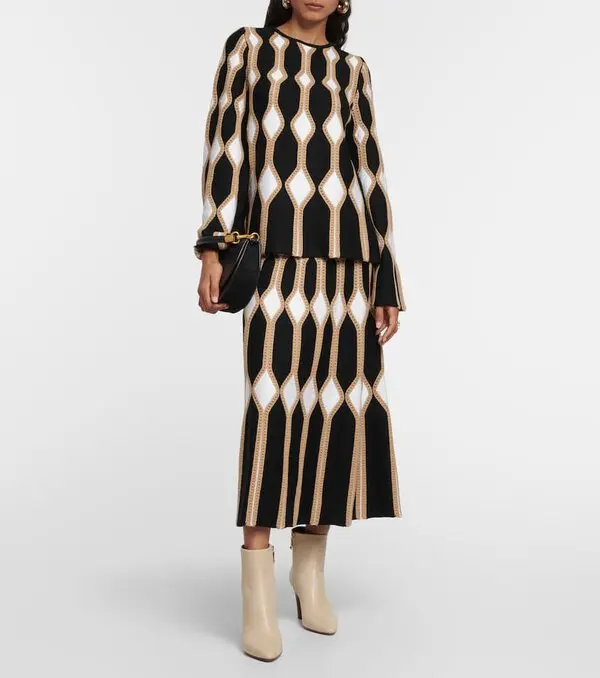 Chloé Intarsia Wool And Silk Sweater