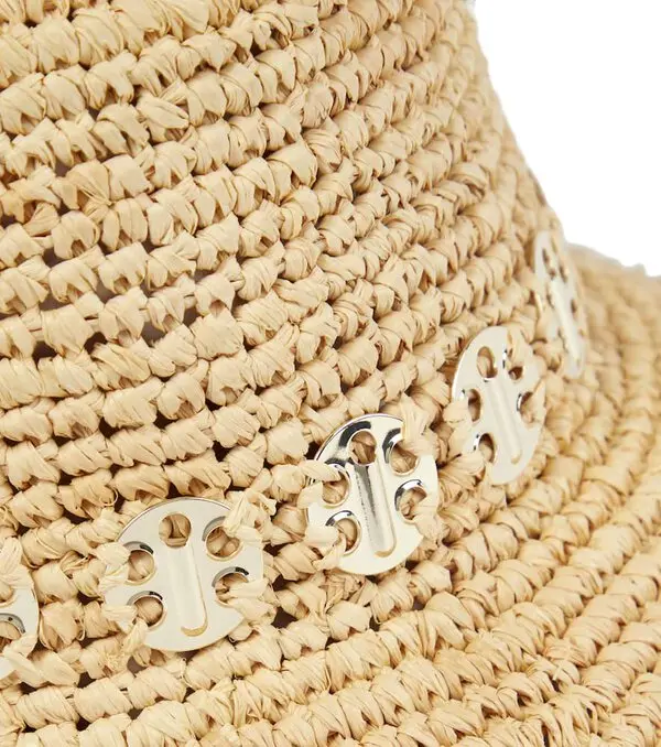Rabanne Embellished Raffia Bucket Hat
