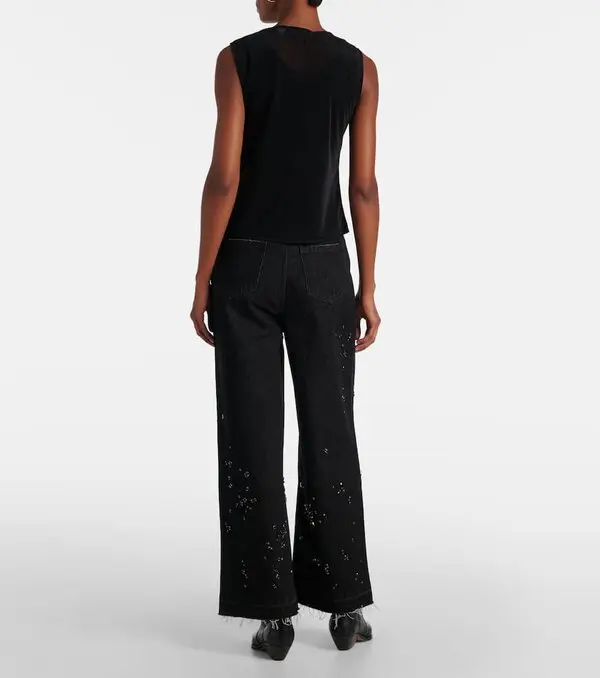 XU ZHI Beaded Mesh Top