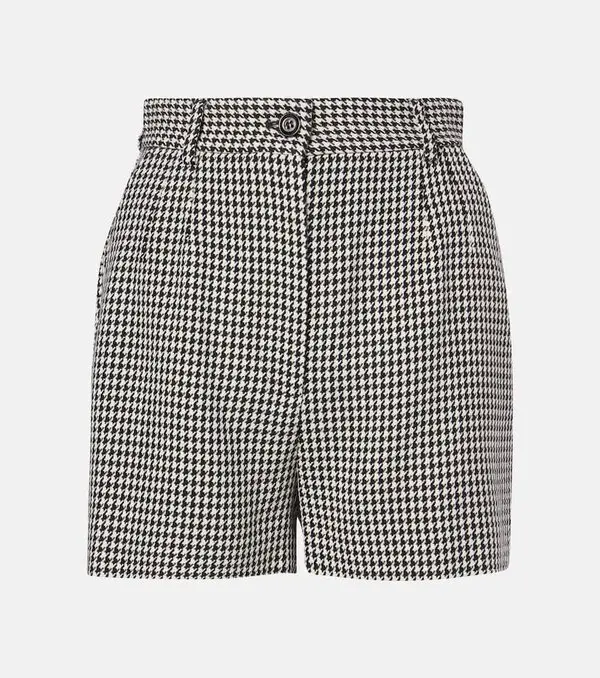 Dolce & Gabbana Houndstooth Wool-blend High-rise Shorts
