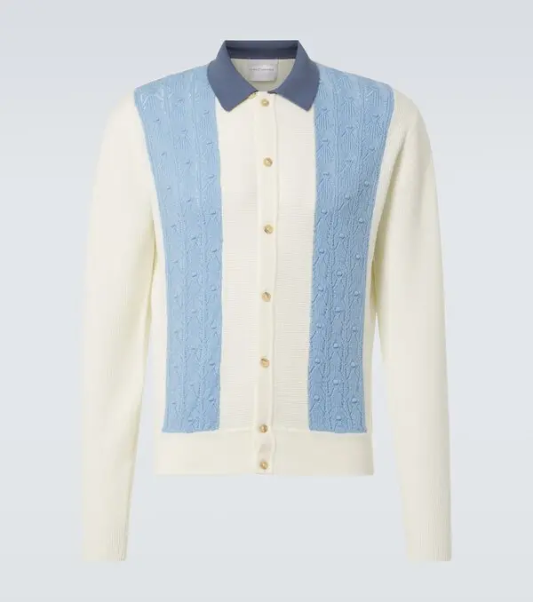 King & Tuckfield Paneled Wool Cardigan