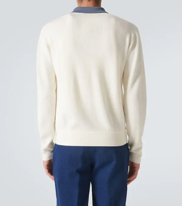 King & Tuckfield Paneled Wool Cardigan