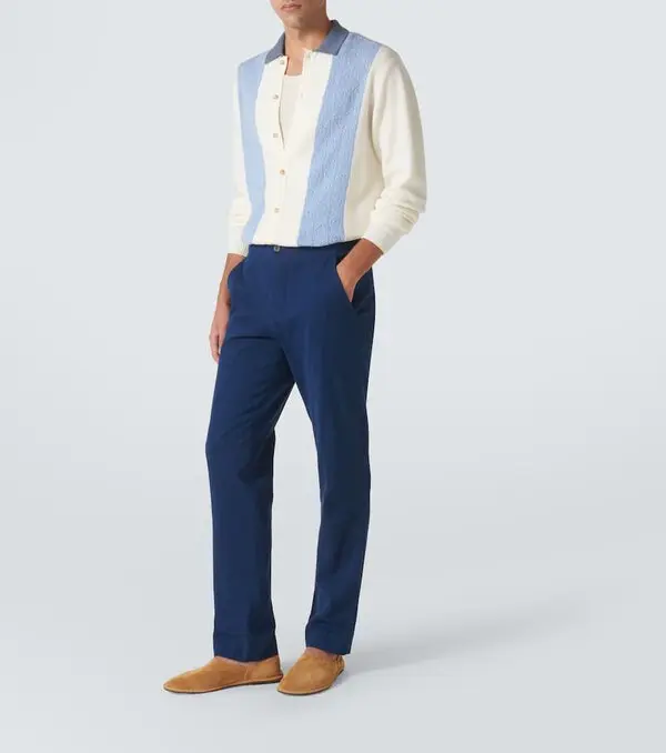 King & Tuckfield Paneled Wool Cardigan