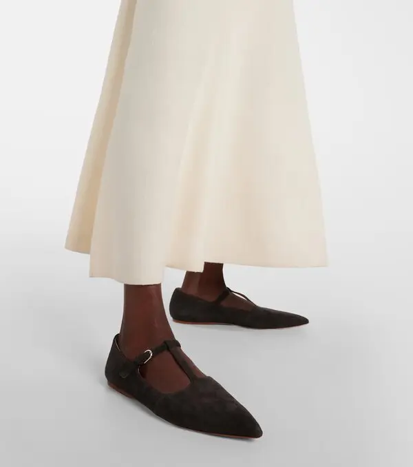 Gabriela Hearst Lola Suede Ballet Flats - Black