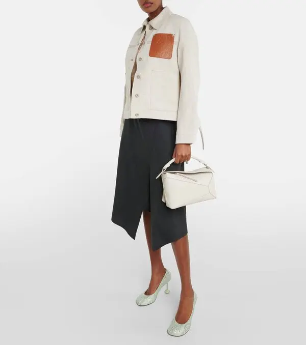 Loewe Puzzle Edge Small Top-handle Bag - White