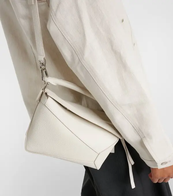 Loewe Puzzle Edge Small Top-handle Bag - White