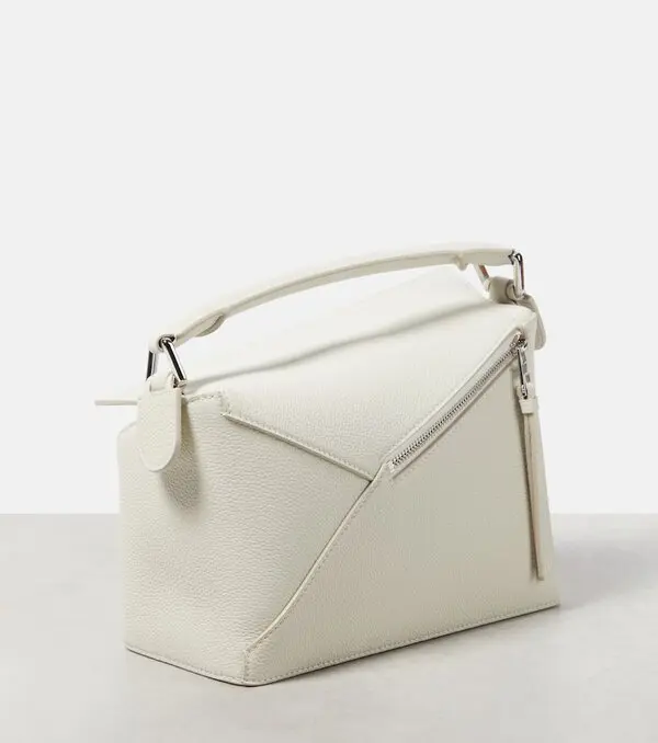 Loewe Puzzle Edge Small Top-handle Bag - White