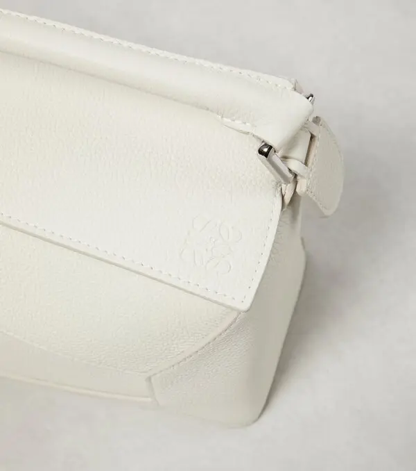 Loewe Puzzle Edge Small Top-handle Bag - White