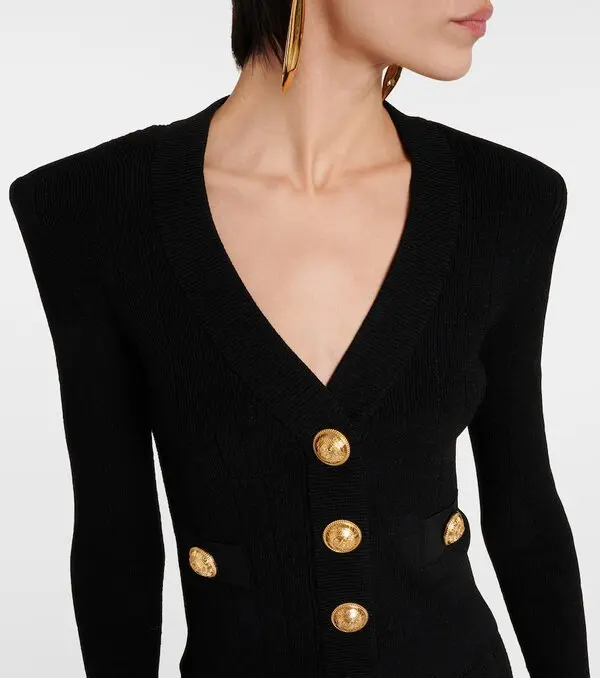 Balmain Cropped Cardigan - Black