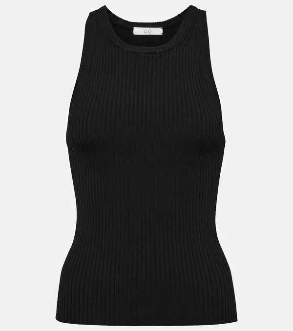 Co Ribbed-knit Jersey Tank Top - Black