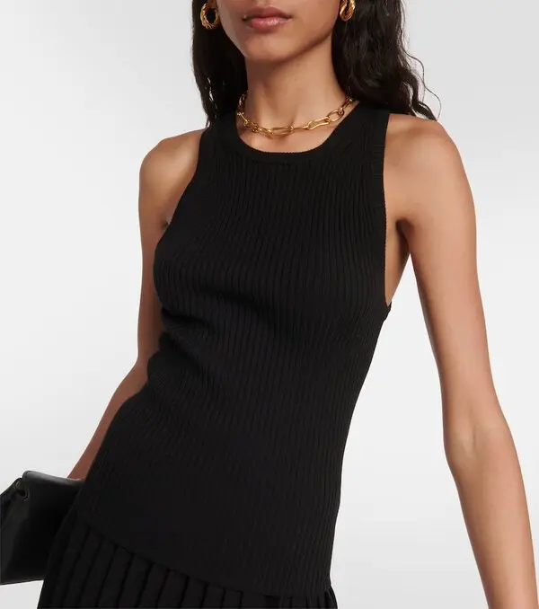 Co Ribbed-knit Jersey Tank Top - Black