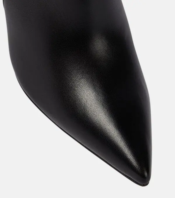 GIANVITO ROSSI Levy 85 Leather Ankle Boots - Black