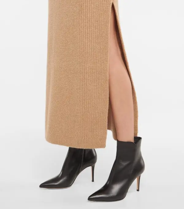 GIANVITO ROSSI Levy 85 Leather Ankle Boots - Black