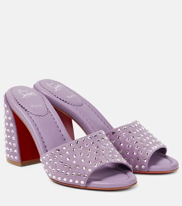 CHRISTIAN LOUBOUTIN Jane Embellished Suede Mules