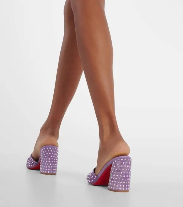 CHRISTIAN LOUBOUTIN Jane Embellished Suede Mules