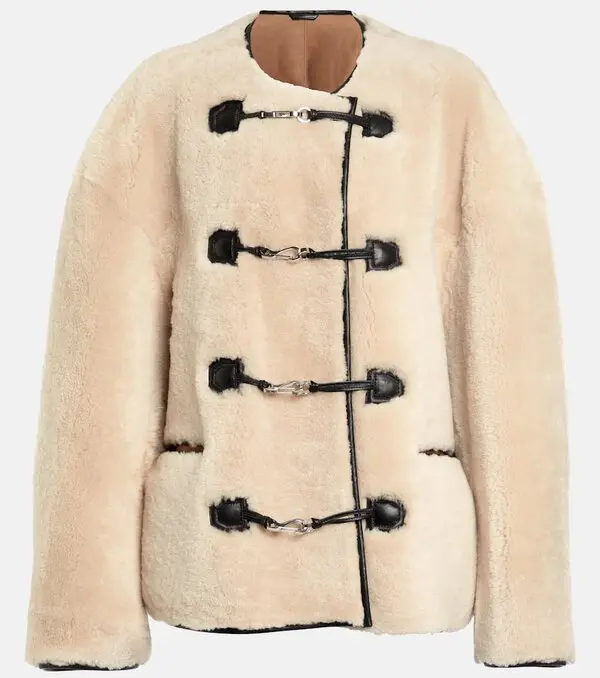 TOTEME Shearling Jacket - Beige