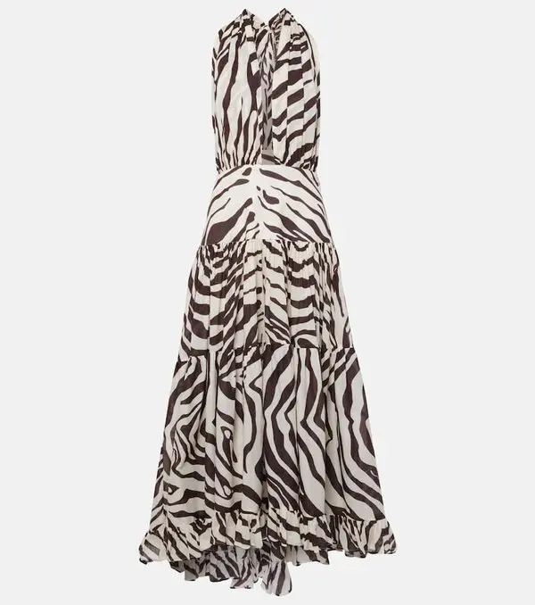ALEXANDRA MIRO Marie Rose Zebra-print Maxi Dress - Brown