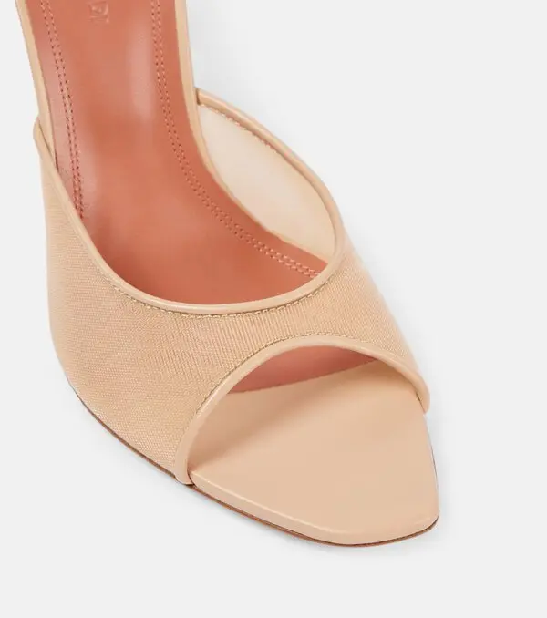 Amina Muaddi Alexa 95 Mules - Beige