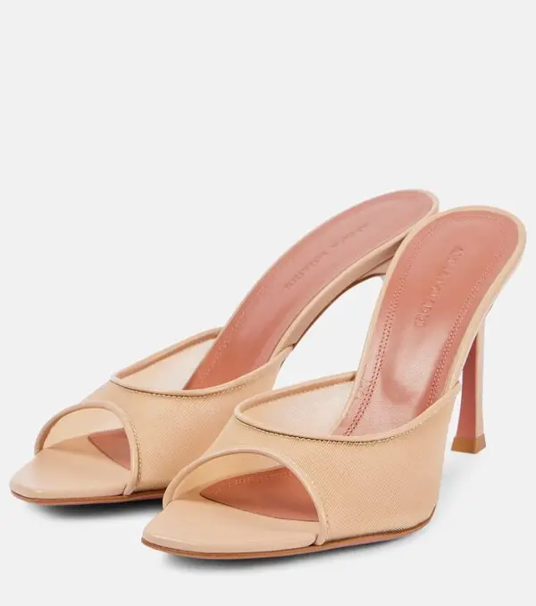 Amina Muaddi Alexa 95 Mules - Beige