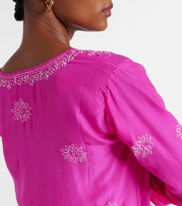 JULIET DUNN Embroidered Ombre Silk Kaftan
