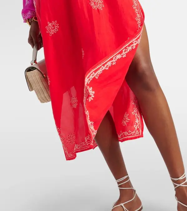 JULIET DUNN Embroidered Ombre Silk Kaftan
