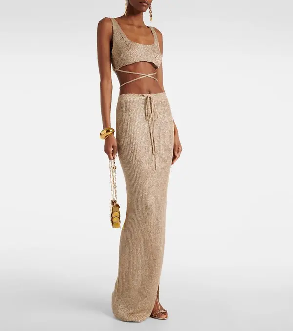 BANANHOT Alma Crochet Maxi Skirt