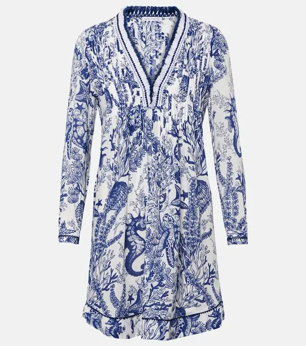 Poupette St Barth Ola Printed Minidress - Blue