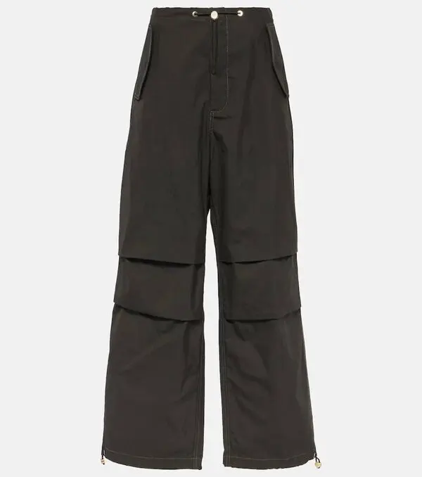 DION LEE Cotton-blend Wide-leg Pants - Black